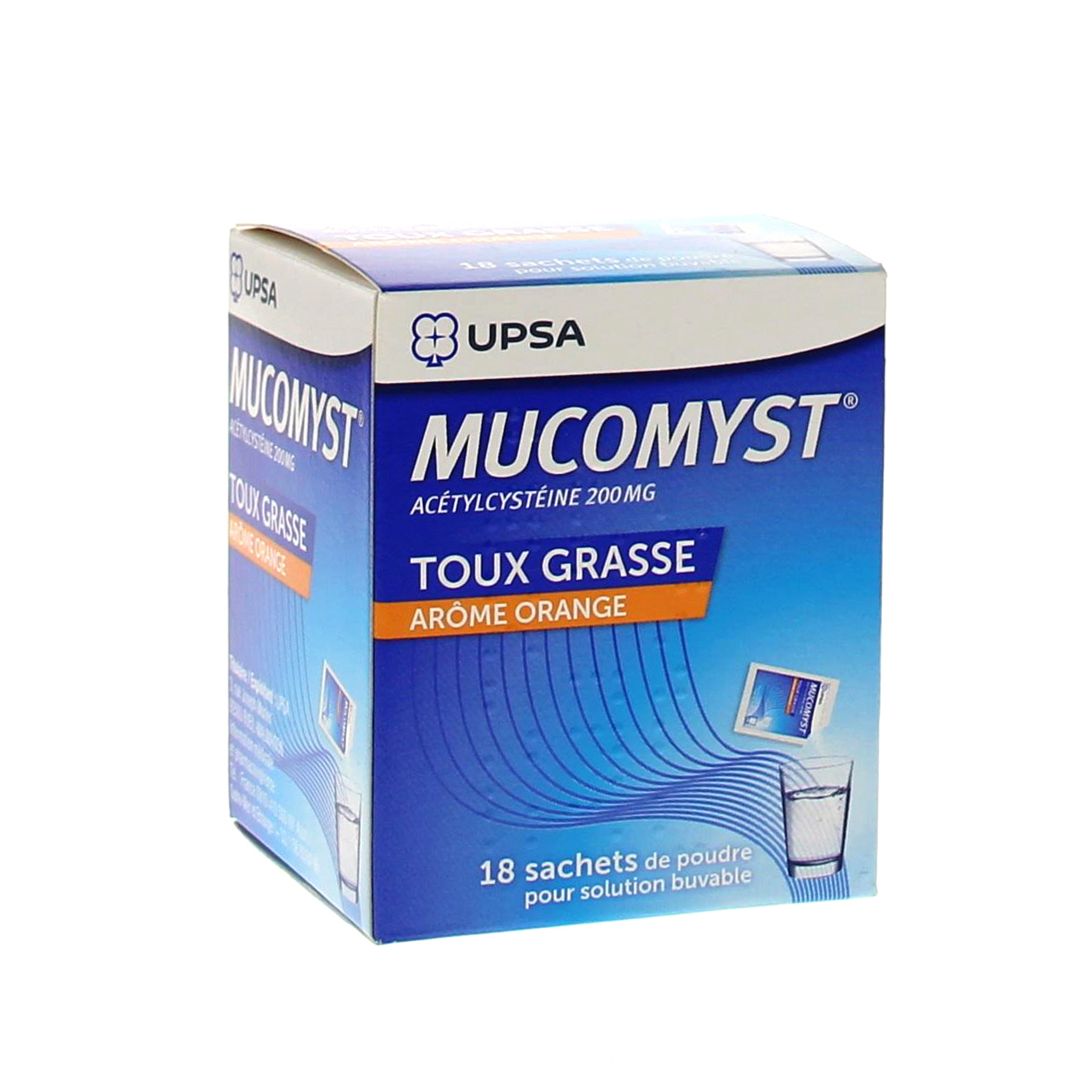 Mucomyst 200mg Boîte de 18 sachets Upsa - Pharmacie du Forum des Halles